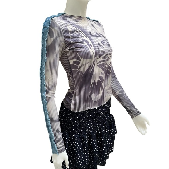 Micas | Tops | New Micas Butterfly Crop Top Grunge Shirt Gothic Denim ...